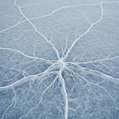 Aerial View Of A Frozen Lake Surface Displaying Intricate White Ice