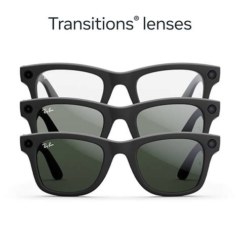 Ray Ban Meta Wayfarer Glasses Matte Black Transitions Lenses Atandt