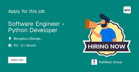 Software Engineer Python Developer In Natwest Group