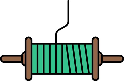 Kite Thread Spool Flat Icon In Green And Brown Color 24156495 Vector