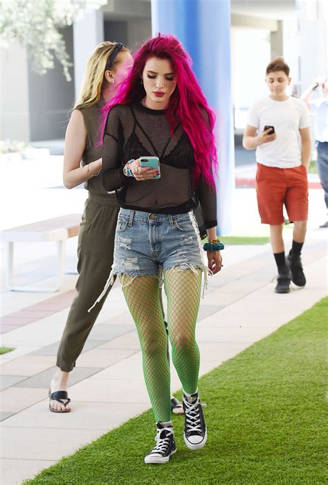 Bella Thorne Shows Neon Pink Hairdo Out In Hollywood 06142017