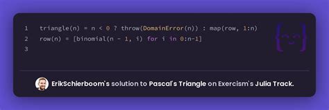 erikschierboom s solution for pascal s triangle in julia on exercism