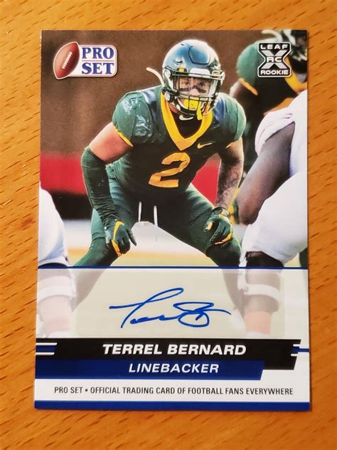 2022 Leaf Pro Set Rookie Autographs Blue Terrel Bernard Baylor Bills Ebay