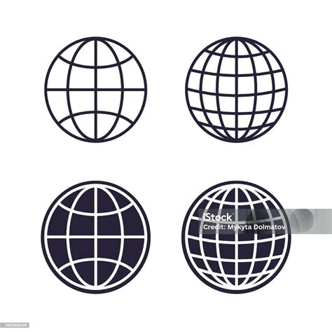 행성 지도 지구 선형 아이콘입니다 벡터 지구 기호 지구 세계 글로브스 픽토그램 내비게이션 여행자 넓은 지리 개념에 대한 스톡 벡터 아트 및 기타 이미지 Istock
