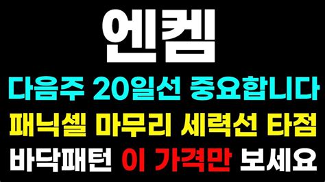 엔켐 분석 바닥은 여기서 확실히 잡아주네요 다음주 20일선 복귀가 중요합니다 엔켐분석 엔켐주가전망 Youtube