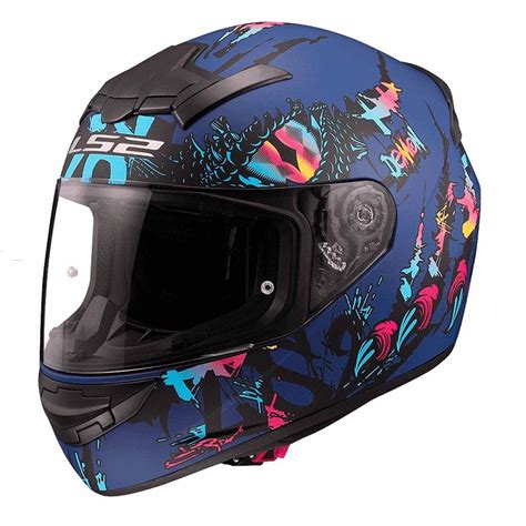 Casco Integral Ls2 Ff352 Rookie Demon Azul Tienda Moto Rider México