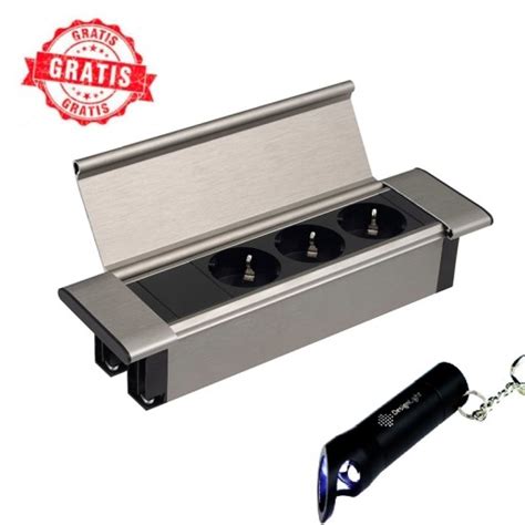 Flat Box Wpuszczane Gniazdo Meblowe Slim Stal Drapana Flatbox Sd 3de