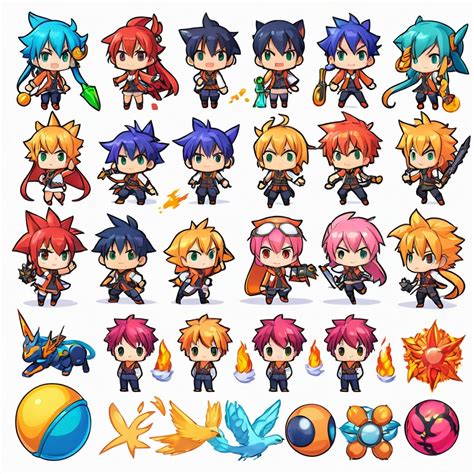 Sprite Sheet Nordic Male Character With White Hair Moving Prompts