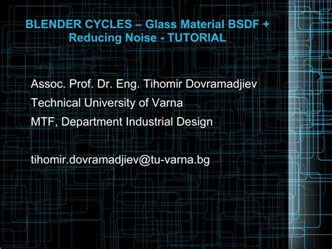 Pdf Blender Cycles Glass Material Bsdf Reducing Noise Tutorial