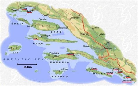 Croatias Dalmatian Coast Adriatic Waters Forested Islands And