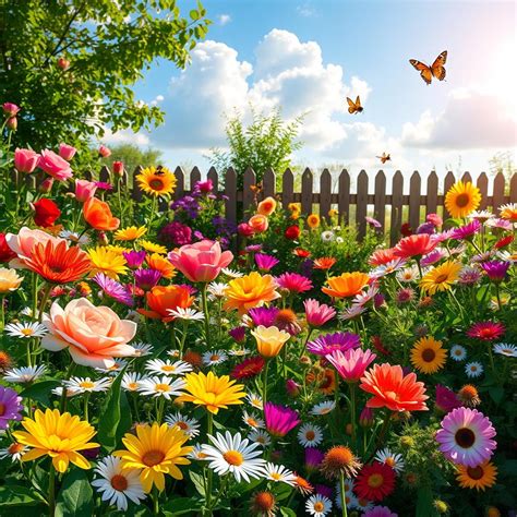 Vibrant Flower Garden A Picturesque Scene Of Nature