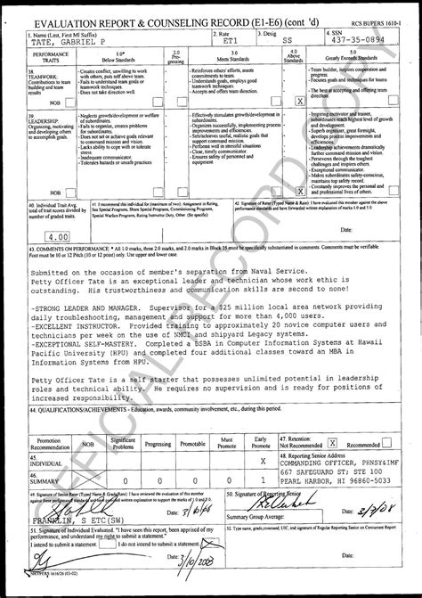 Navy Eval Template Word