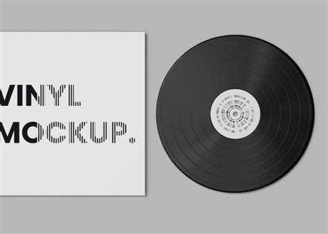Premium Psd Music Vinyl And Record Label Disc Mockup