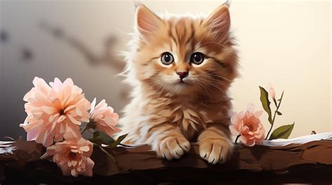 Premium Ai Image Kitten Background Attractive Engaging Hd Wallpaper Background Photo