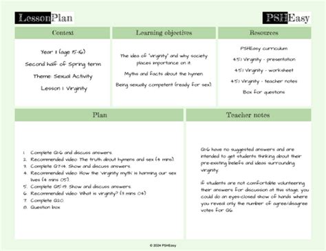 451 Virginity Lesson Pack Teaching Resources