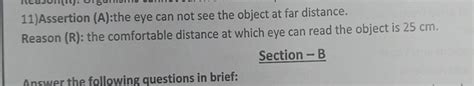 11assertion Athe Eye Can Not See The Object At Far Distance Reason