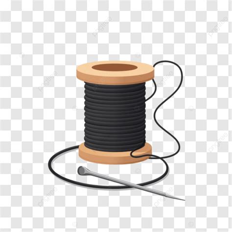 검정색 실 스풀은 내구성이 뛰어나고 컴팩트하며 바느질에 꼭 필요합니다 검은 실 스풀 내구성이 뛰어나고 컴팩트함 바느질 요구에 필수적인 Png 일러스트 및 이미지 에