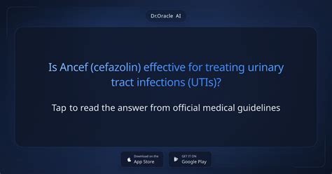 Is Ancef Cefazolin Effective For Treating Urinary Tract Infections Utis
