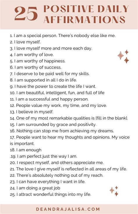 25 Positive Daily Affirmations For Self Esteem That Builds Confidence