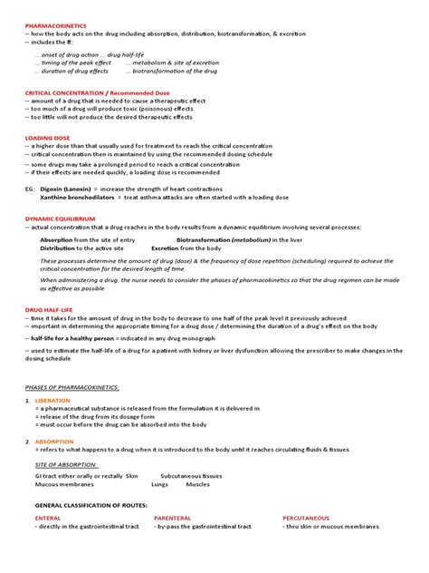 Pharmacokinetics Pdf Drug Metabolism Medical Treatments