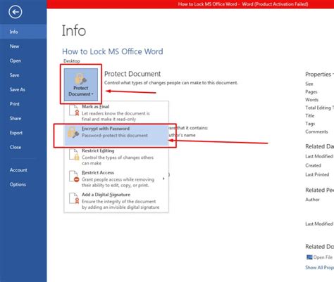 How To Lock MS Office Word 2010 2013 2016 2018 And 2019