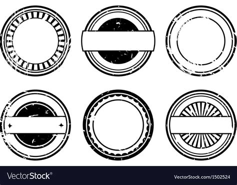 Set Of Blank Black Rubber Stamps Royalty Free Vector Image