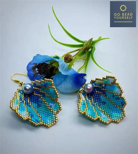 Beadwork Seashell Earrings Tutorial Pattern