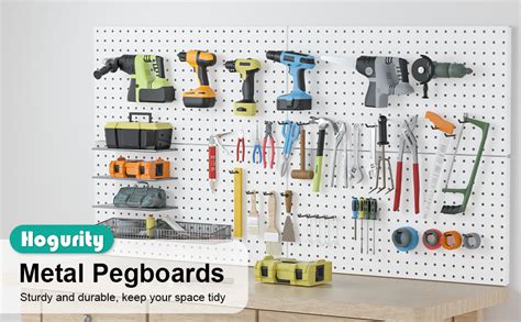 Hogurity Metal Pegboard Panels Peg Board Large White