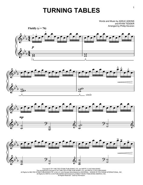 Adele Turning Tables Classical Version Arr Phillip Keveren Sheet