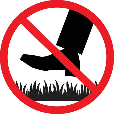 Forbidden Stepping On The Garden Sign Icon Arte Vetorial Ícone Grama