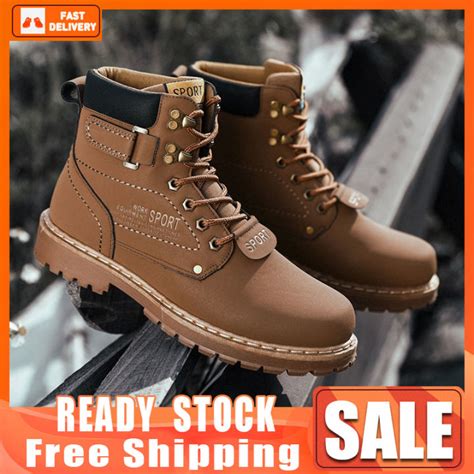 Mens Work Boots Leather Safety Shoes Casual Winter Boots Fashion