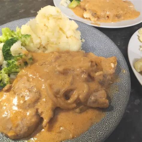 Pan Fried Pork Shoulder Steak In A Creamy Sauce