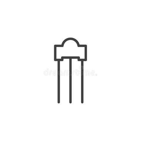 Electronic Transistor Line Icon Stock Vector Illustration Of Pixel