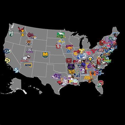 Fcs College Football Team Location Map Cfb Select