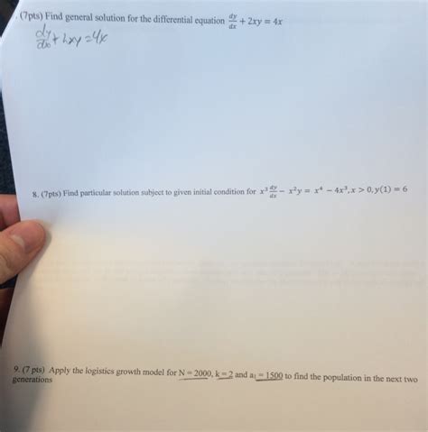 Solved Find General Solution For The Differential Equation