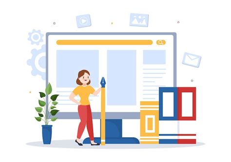 Premium Vector Digital Publishing Content Blog Marketing Writing For Social Media In Template