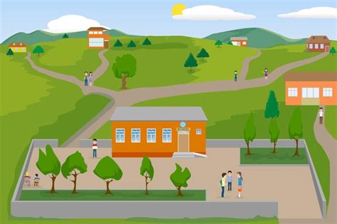Premium Vector Village School