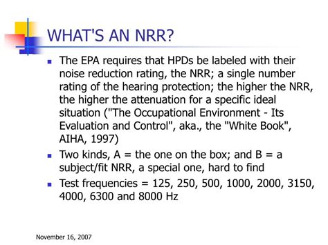 PPT ALN About NRR A Babe Noise About Noise Reduction Ratings PowerPoint Presentation ID