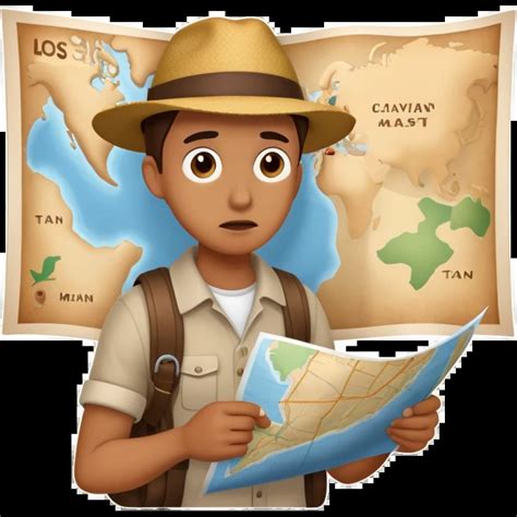 Traveler Looking At Map Confused And Lost Emoji Ai Emoji Generator