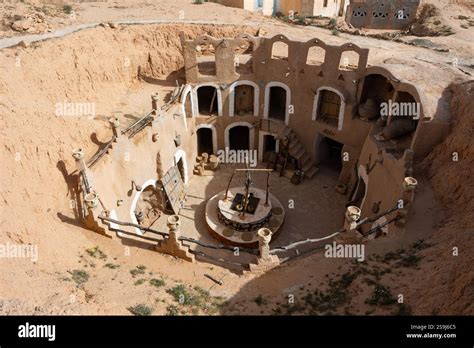 Courtyard In Traditional Berber House In Sahara Desert Matmata