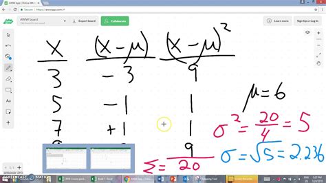 How To Calculate Variance And Std Dev On Paper Youtube