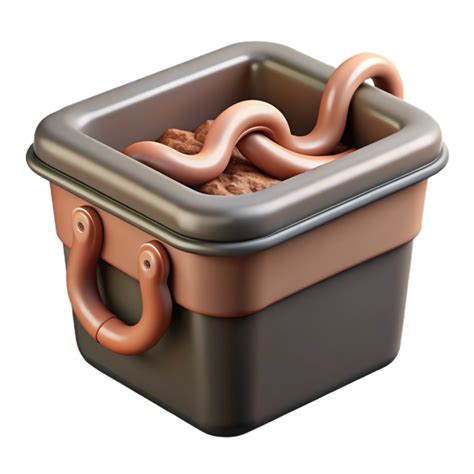 Stunning Traditional Worm Composting Bin With Red Worms Isolated On