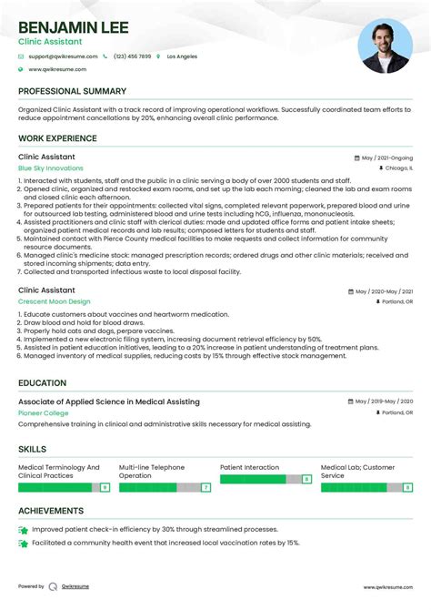 10 Clinic Assistant Resume Samples And Templates For 2025