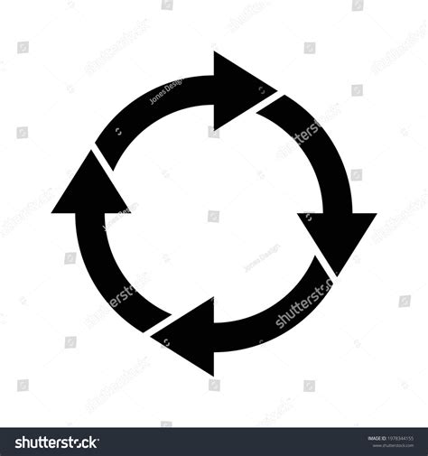 Circular Arrow Icon Illustration Flat Style Stock Vector Royalty Free