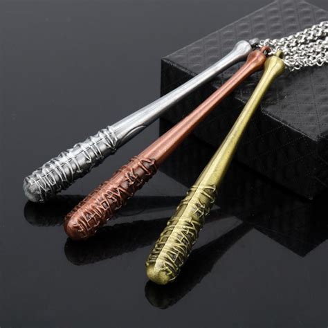 The Walking Dead Tricolor Negan Baseball Bat Lucille Pendant Necklace