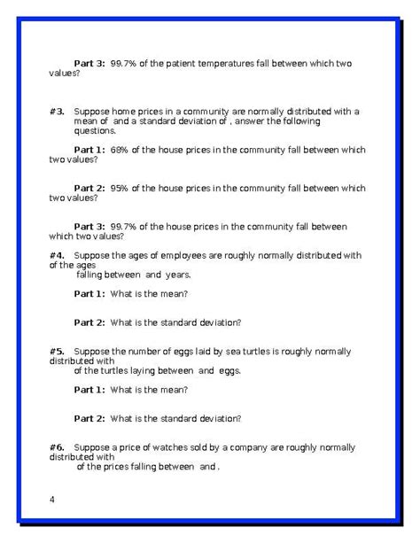 The Normal Distribution Practice Editable By Certified Math Geek