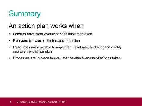 9 Developing A Quality Improvement Action Plan Pdf