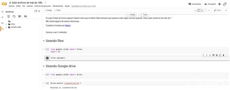 Cómo subir archivos grandes de más de 1Mb a Colab Ikkaro