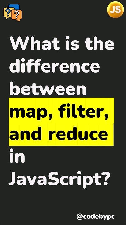 Map Vs Filter Vs Reduce Method Javascript Interview Questions