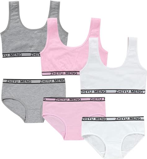 Surakey Matching Girls Underwear Set Crop Cami Training